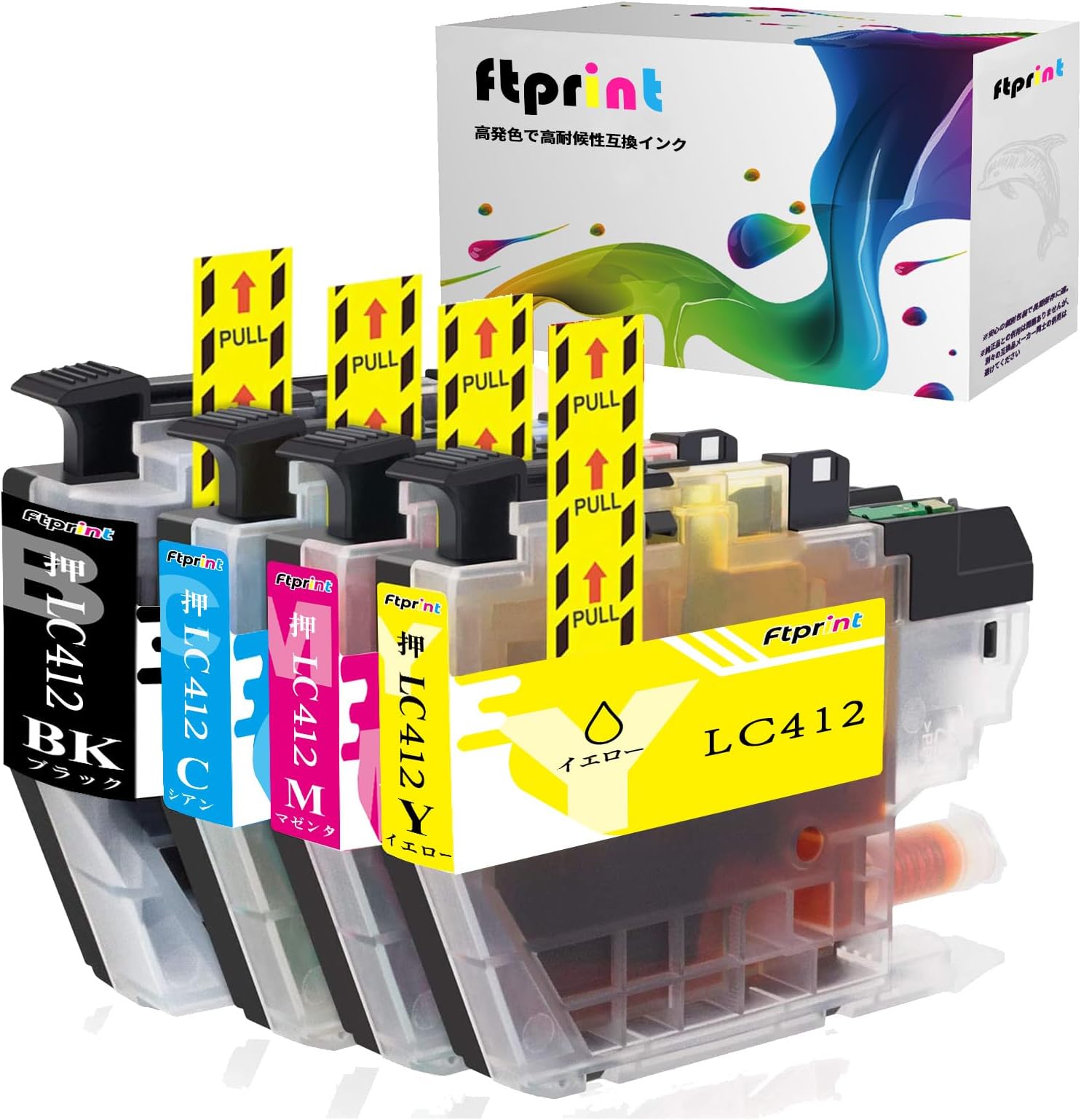 Amazon.co.jp: 【Ftprint】LC412-4PK LC412 4色セット ブラザー(brother)用 互換インクカートリッジ ...