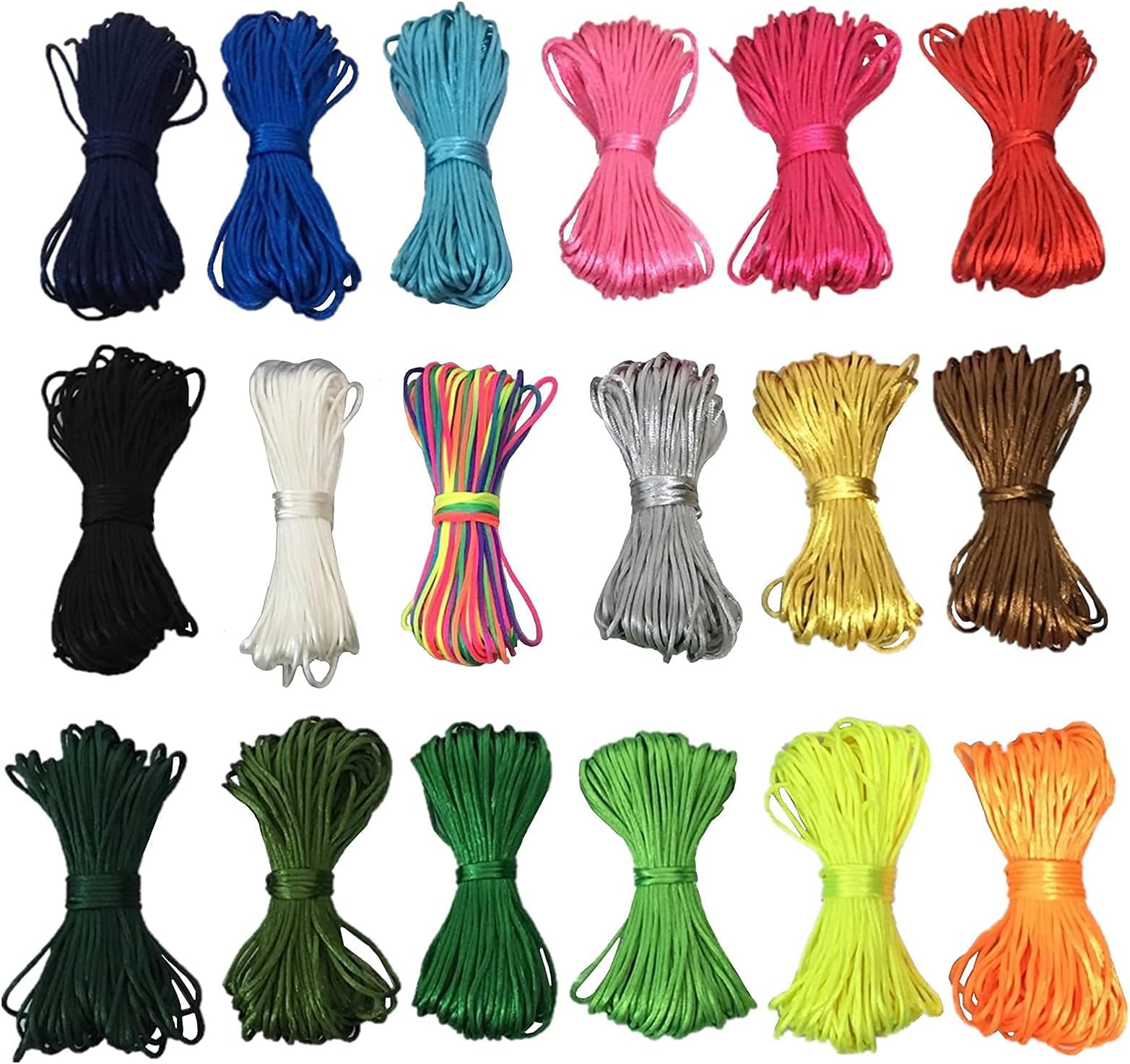 Amazon.com: ZhXu Shuo 2mm Satin Nylon Trim Cord, Rattail Silk Cord,14 ...