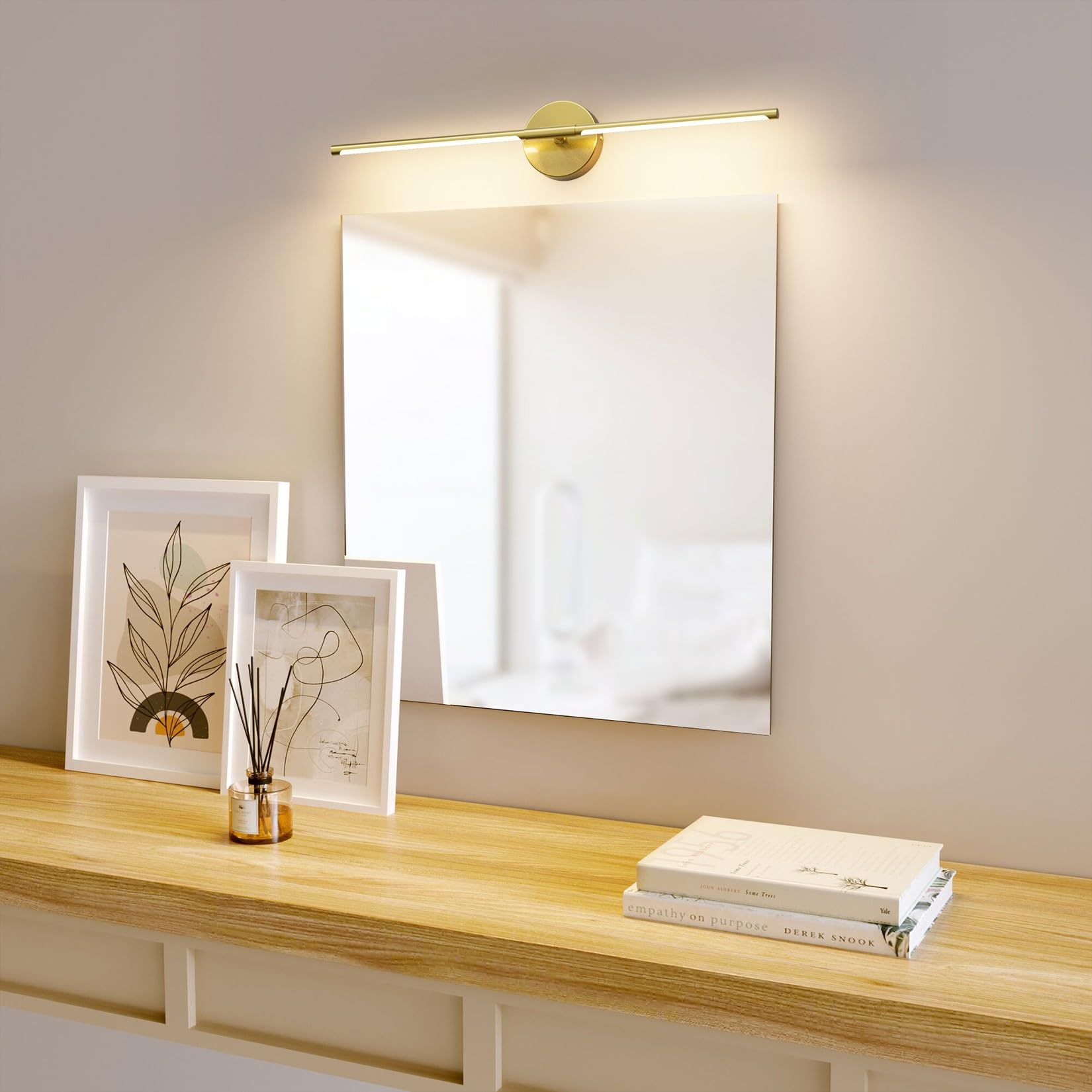 Snapklik.com : 28In Gold Bathroom Vanity Light Fixtures Over Mirror ...