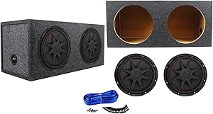 Amazon.com: KICKER (2) 43CVR122 COMPVR 12" 1600 Watt Car Subwoofers+Sealed Sub Box Enclosure ...