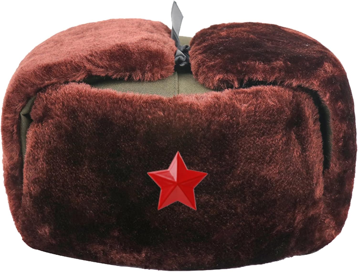 Amazon.com: Men's Trapper Ushanka Winter Hat - Outdoor Soviet Badge ...