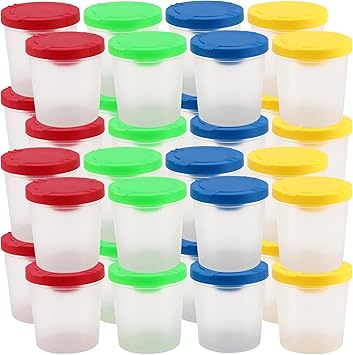 Amazon.com: SEHOI 32 Pack Spill-Proof Paint Cups, Non-Spill Paint Cups ...