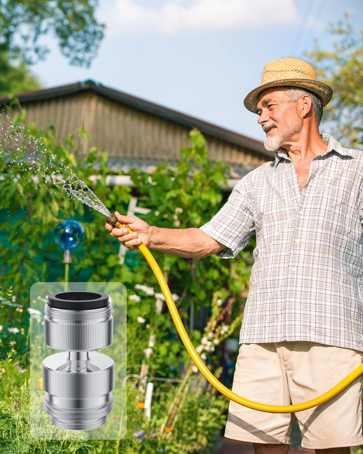 Snapklik.com : Hibbent Faucet To Garden Hose Adapter Kit, Sink Hose ...