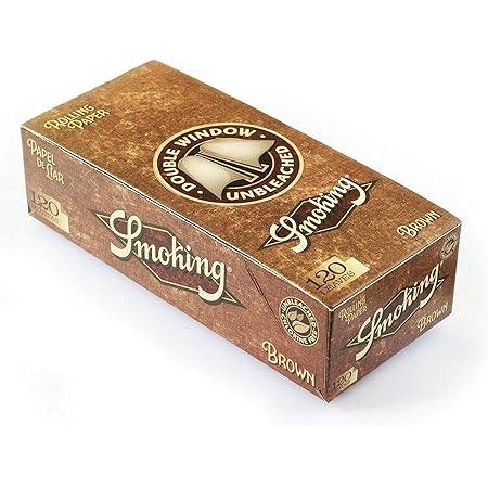 Amazon.com: 5 booklets x Smoking BROWN Double UNBLEACHED Rolling paper ...