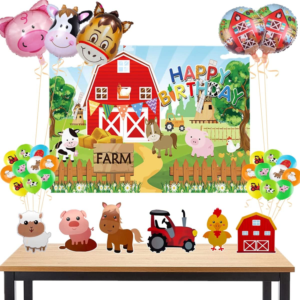 Amazon.com: 36 Pcs Farm Themed Party Supplies - Indoor and Outdoor ...