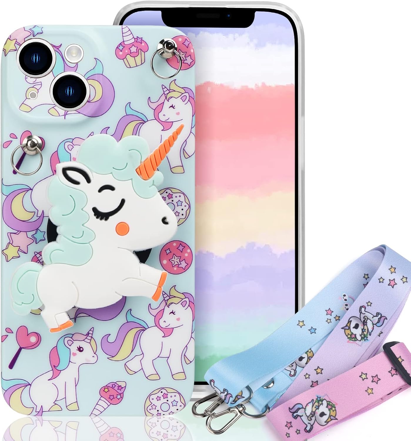 Amazon.com: Guppy for iPhone 14 2022 Women 3D Cute Cartoon Unicorn ...