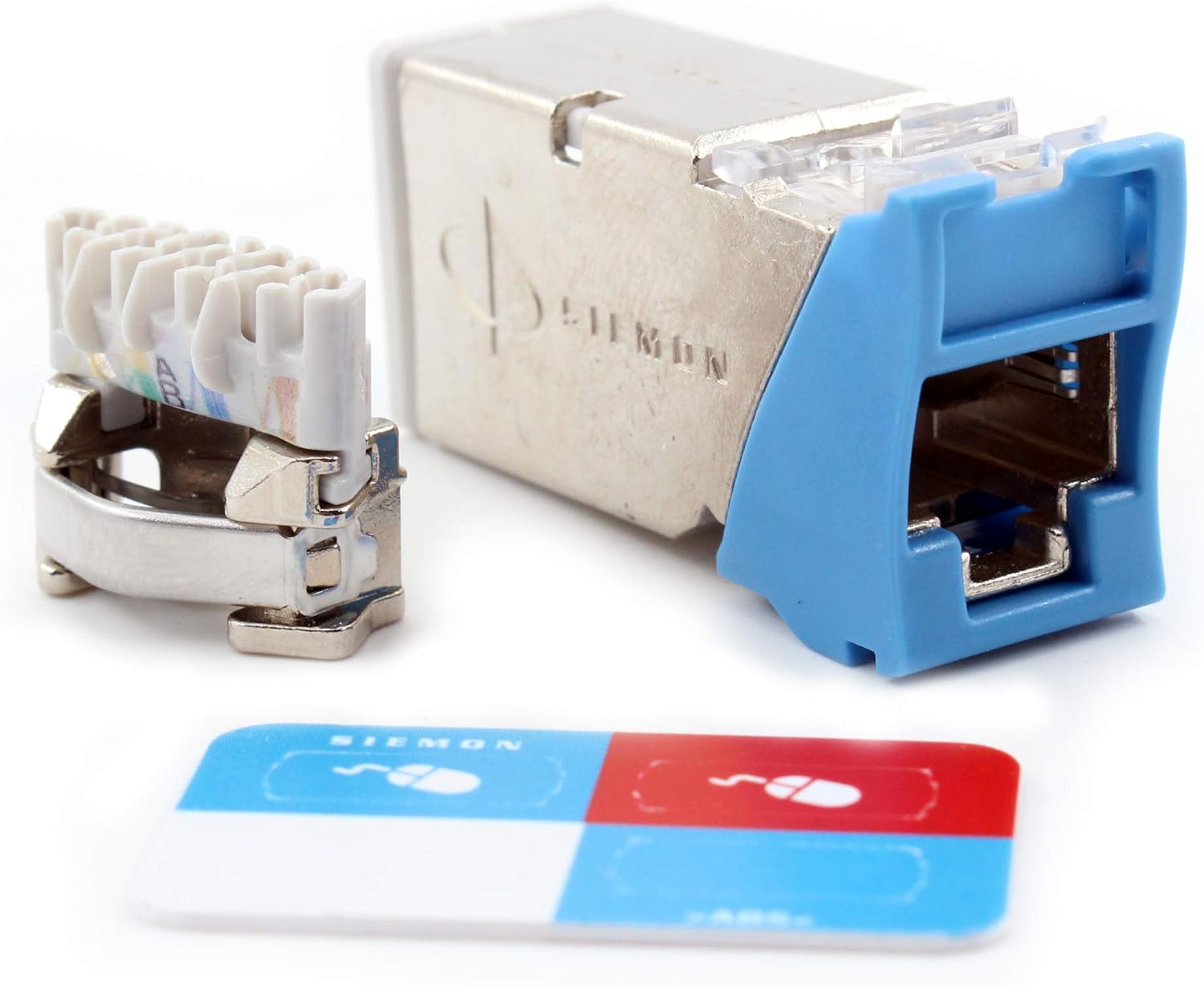 Amazon.com: Siemon Z6A-S06 ZMAX Hybrid Blindado CAT6A Modular Jack, S/UTP RJ45, 10GIG, Azul ...