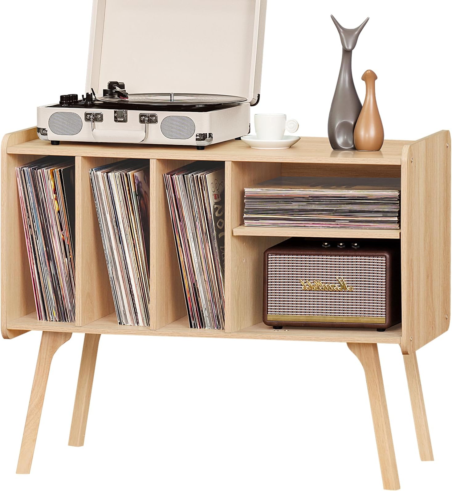 Amazon.com: Modway Render Mid-Century Modern 37" Vinyl Record Display ...
