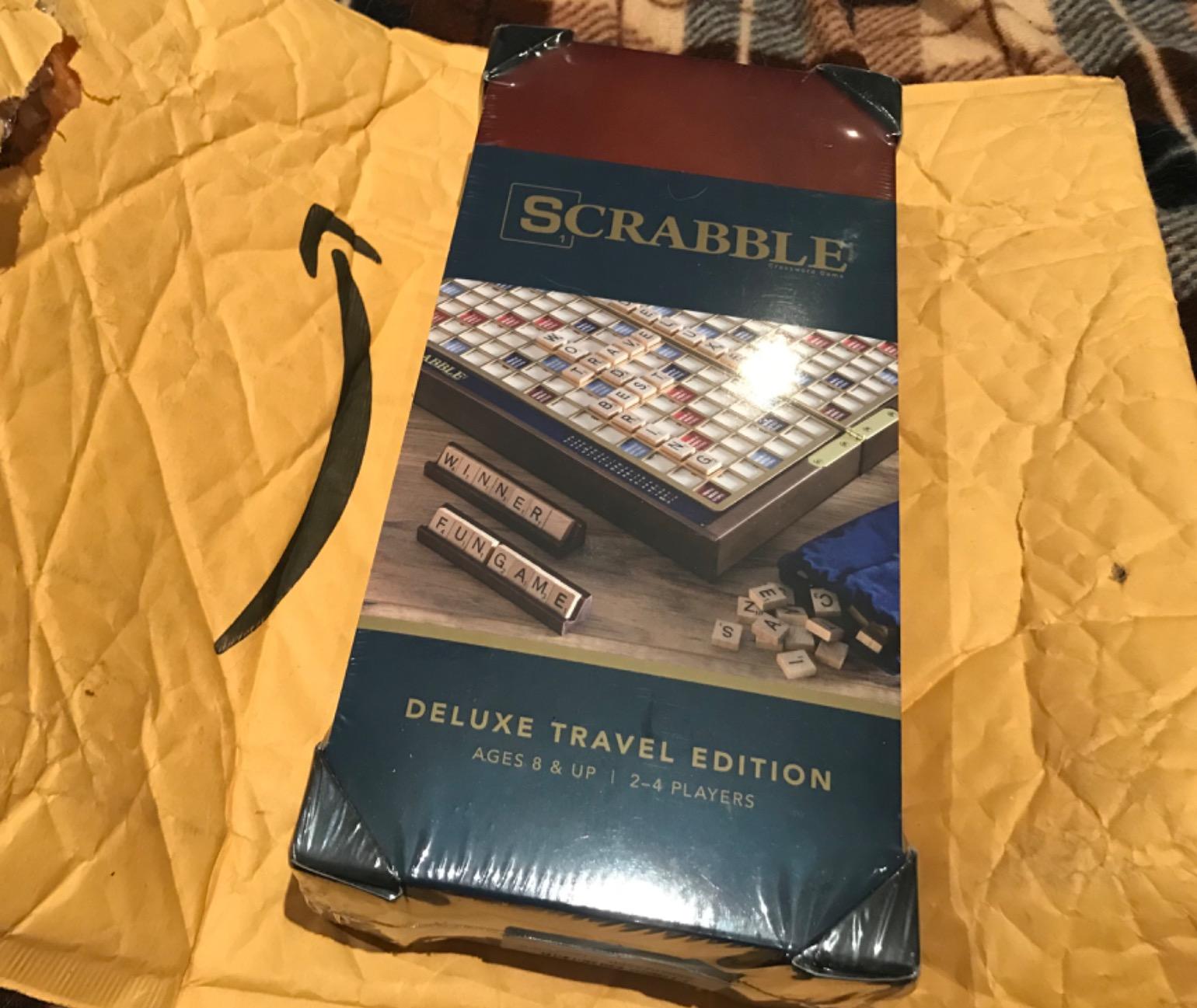 WS Game Company Scrabble Deluxe Travel Edition - Wooden Travel Game for ...