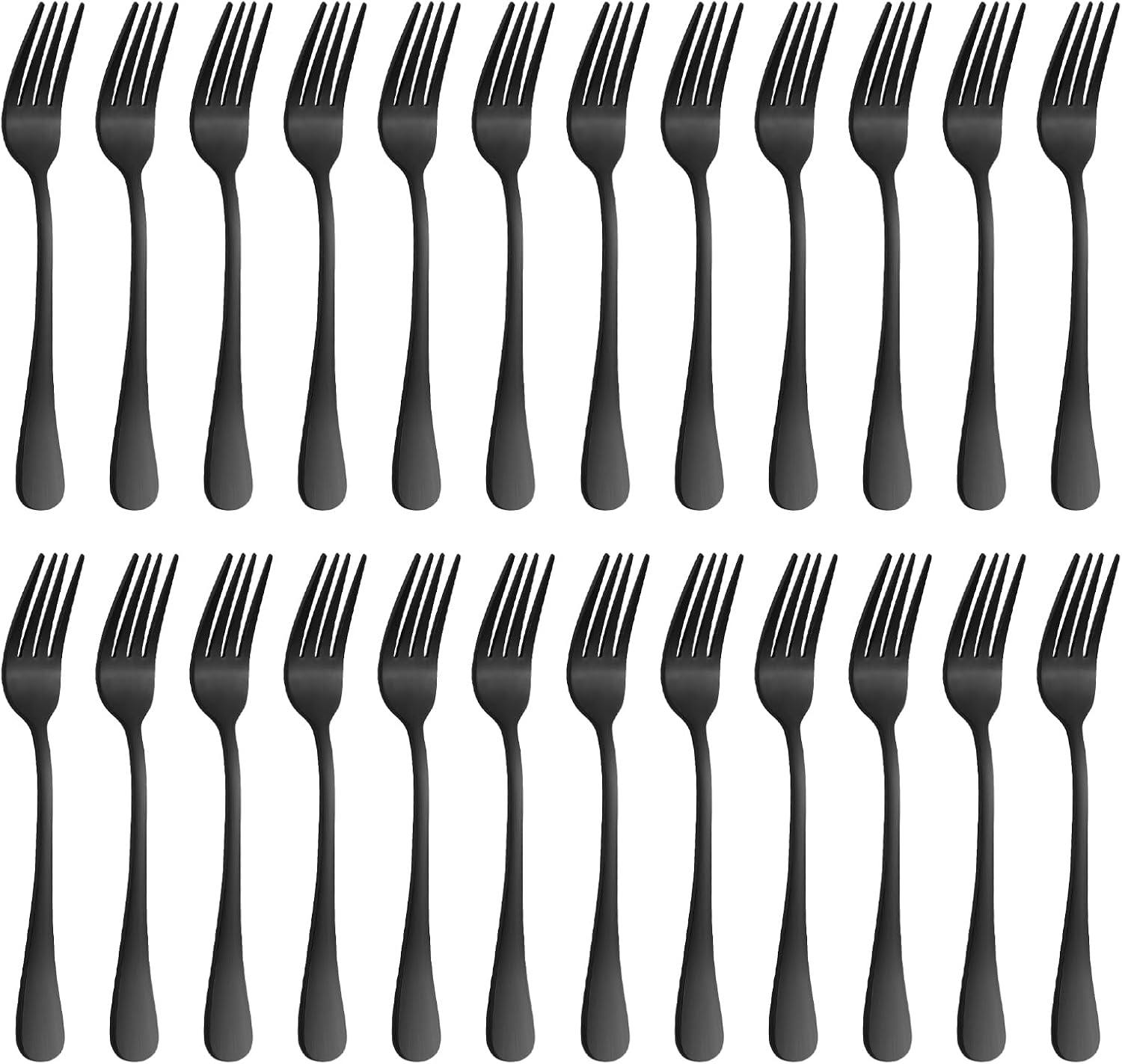 BEWOS Black Forks Set of 24, Matte Black Stainless Steel Forks, 8 ...