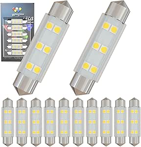 Amazon.com: WiseShine 43mm 44mm 578 Festoon LED Bulbs,211-2 212-2 LED ...