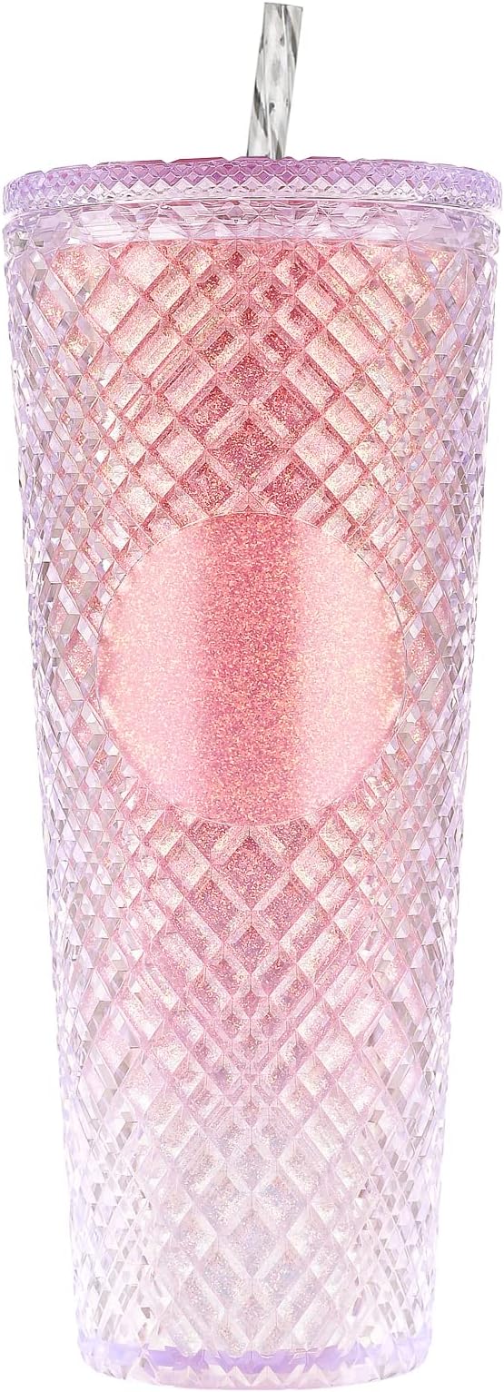 Amazon.com | CAKEASY Black Pink Studded Tumbler, Bling Bling Pink Cup ...