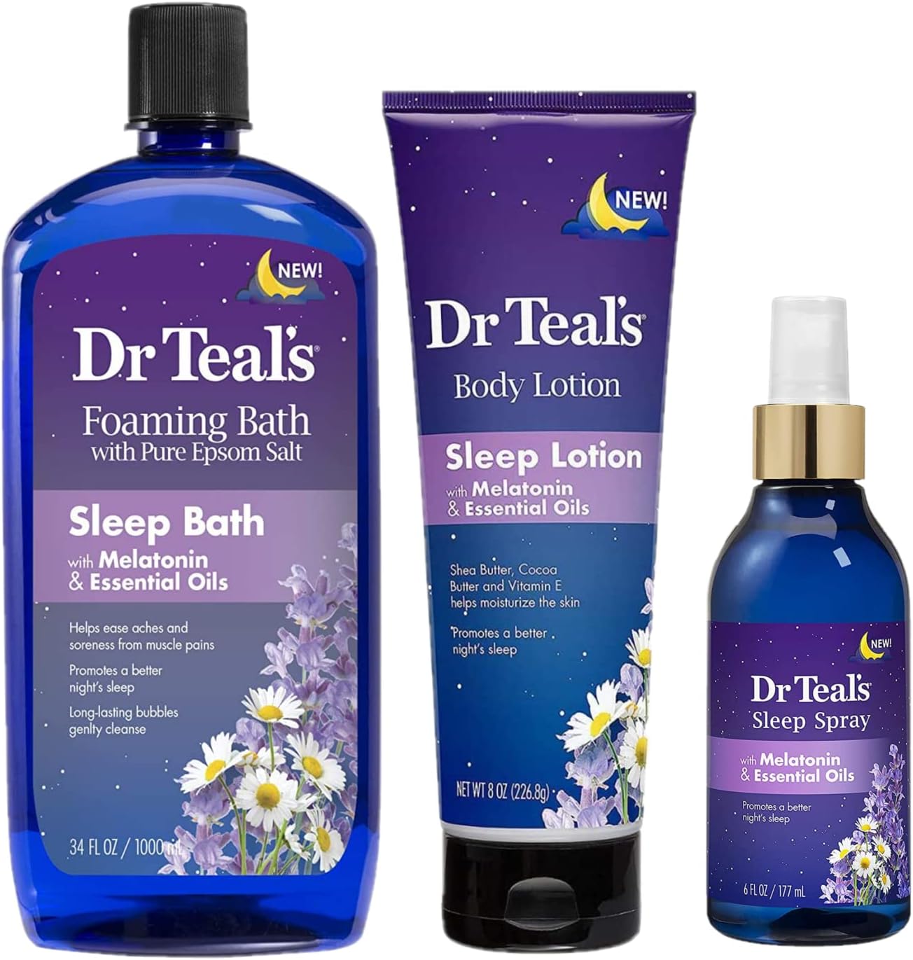 Amazon.com : Dr Teal's Lavender Soothe & Sleep Full Regimen 5-piece ...