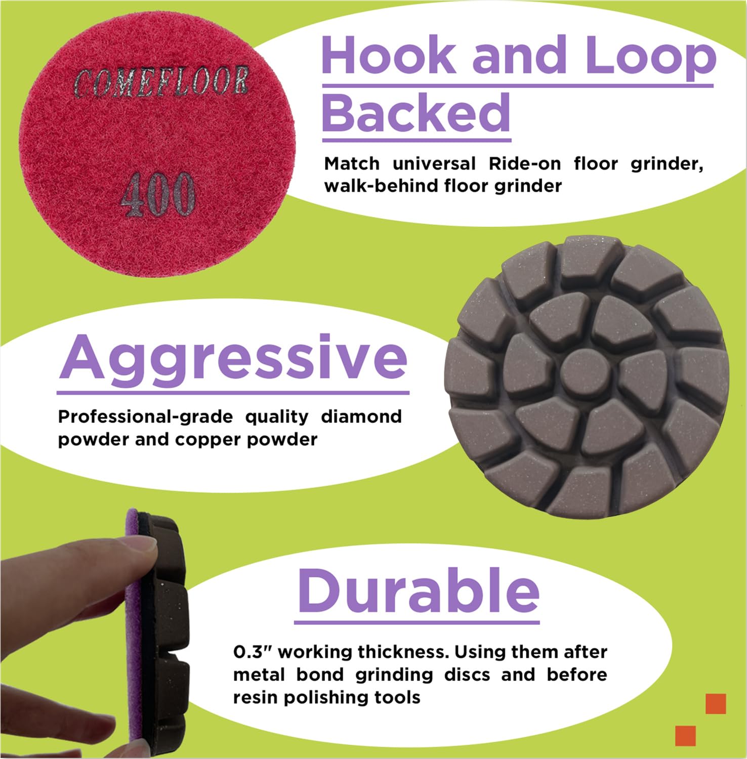 Snapklik.com : Concrete Floor Polishing Pucks Sharp Diamond Copper Bond ...
