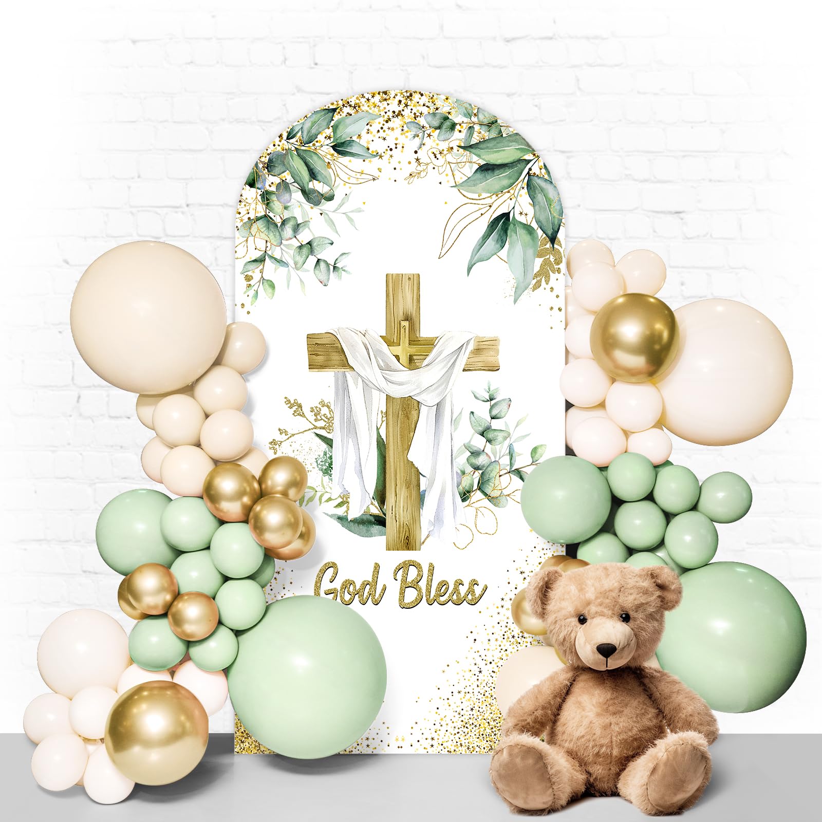 Amazon.com : God Bless Arch Cover 7.2FT Double-Sided Spandex Fitted ...