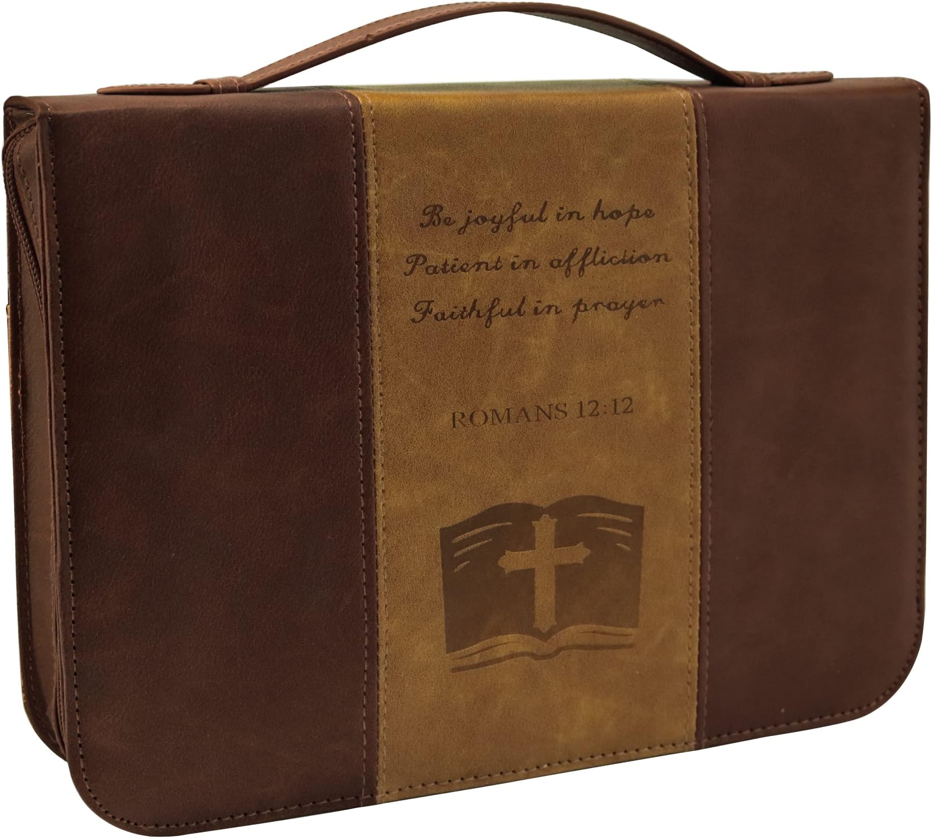 IvyRobes Vintage Bible Cover Case for Men Brown PU Leather Durable ...