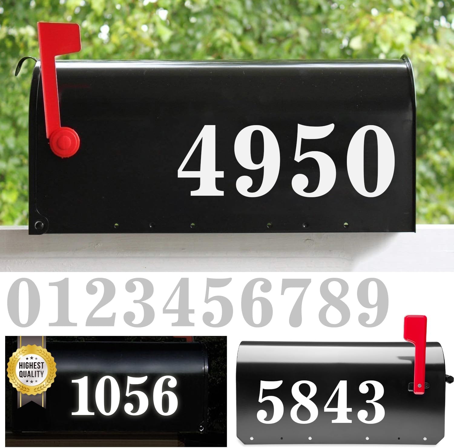 Amazon.com: Modern Mailbox Numbers for Outdoor (2 inch, 4 sets ...