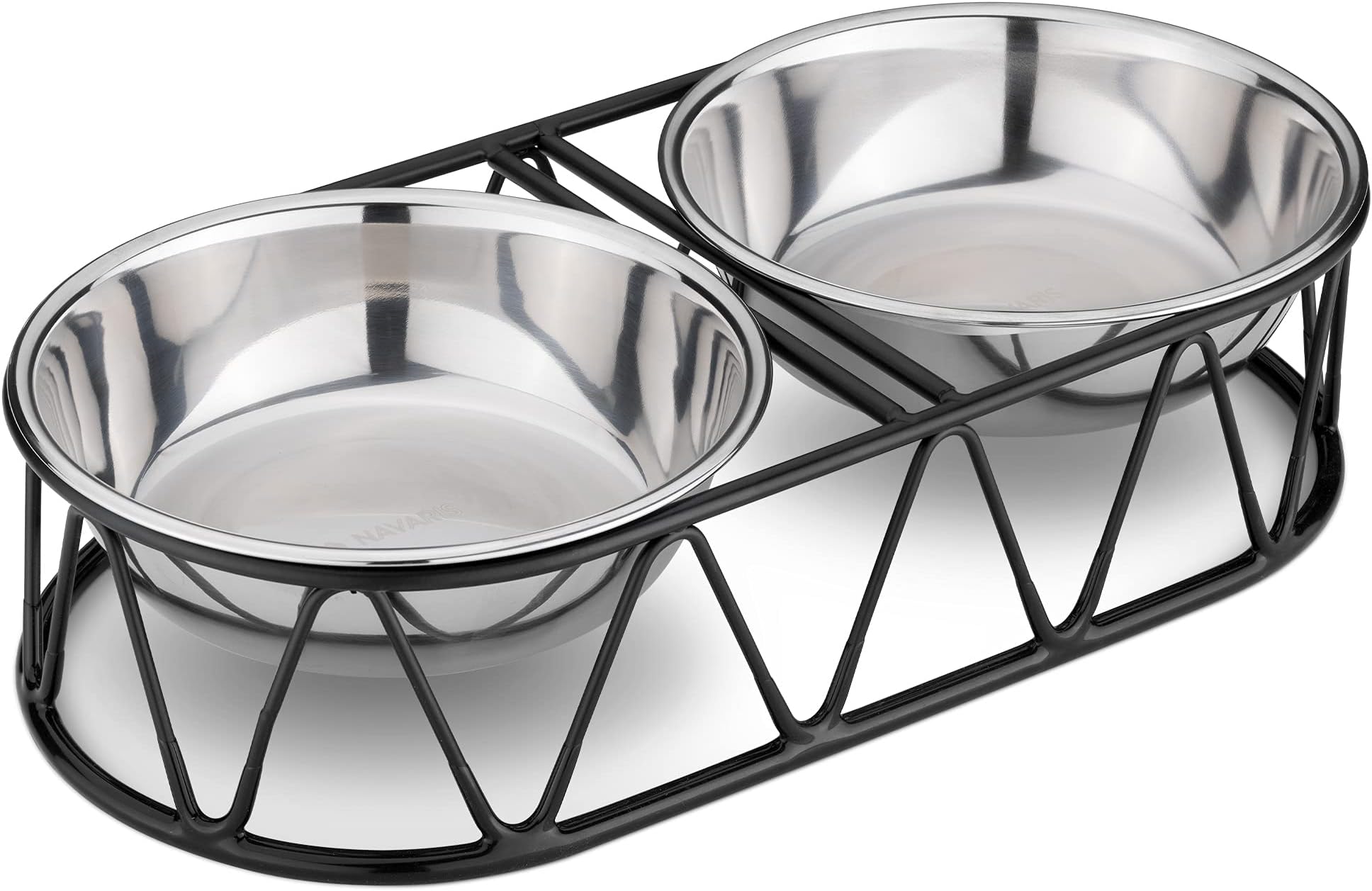 Navaris Stainless Steel Dog Bowls - Cat Food Bowls with Stand ...