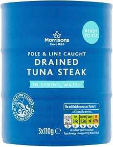 Morrisons Drained Tuna Steaks With Spring Water, 3 x 110g : Amazon.co ...