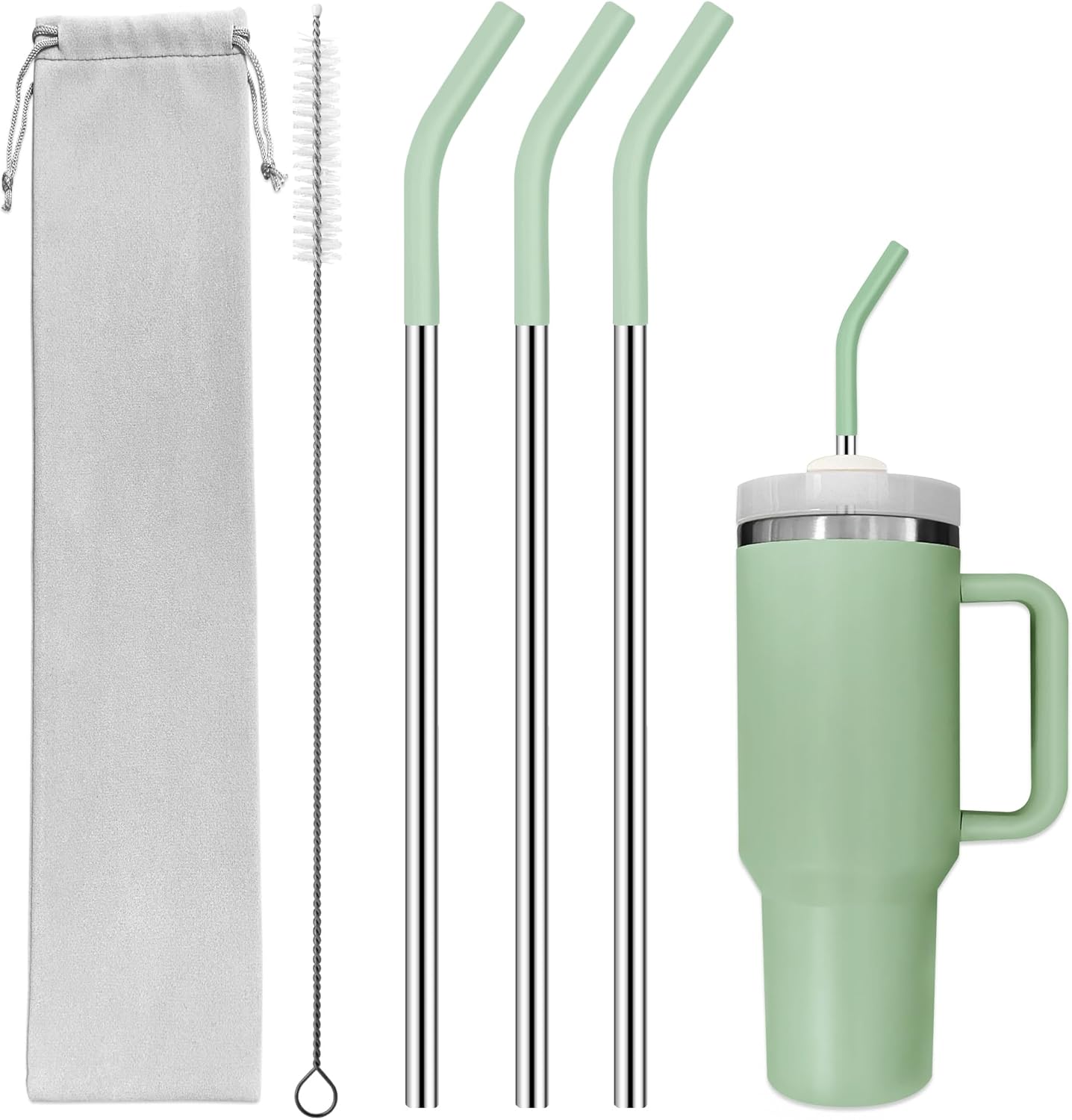 Set of 3 Stainless Steel Straws for 40 Oz Tumbler,For Stanley 40 Oz ...