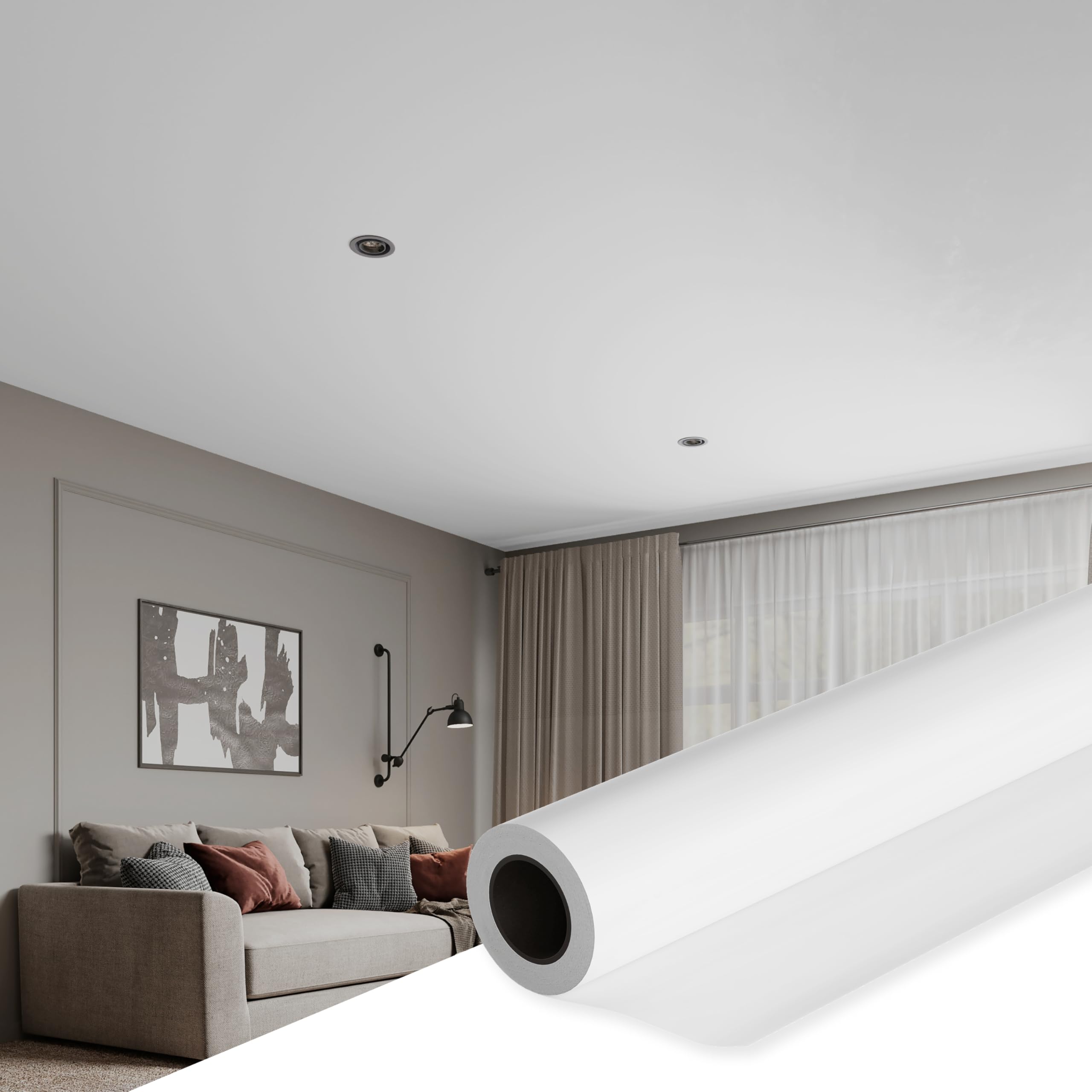 Ceiling Decor Film - White Matt PVC Stretch Ceiling - Room Ceiling ...