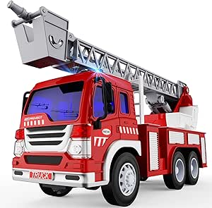 TOYABI Fire Engine Toys, Large Fire Truck Toy with Lights and Sound and ...