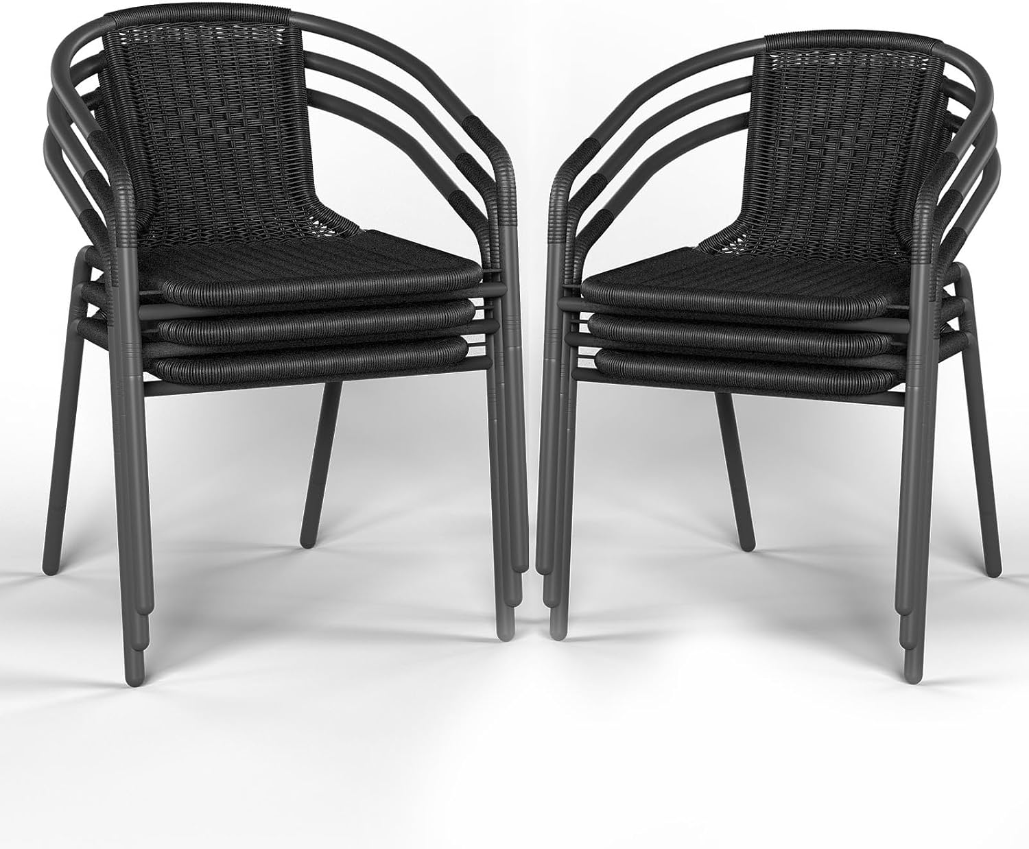 Amazon.com: Amopatio Outdoor Dining Chairs Set of 6, Rattan Patio ...