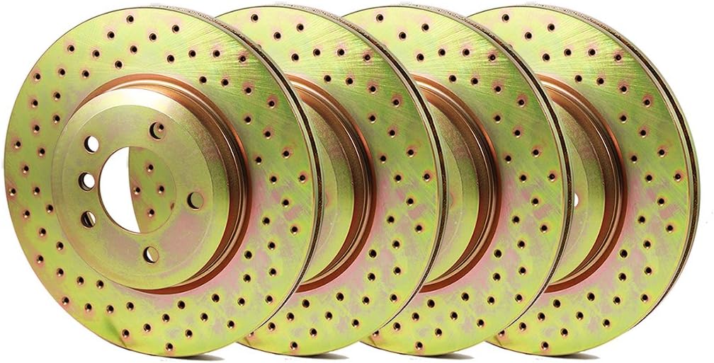 Amazon.com: Brakenetic Premium Drilled Slotted Brake Disc Rotors [336mm ...
