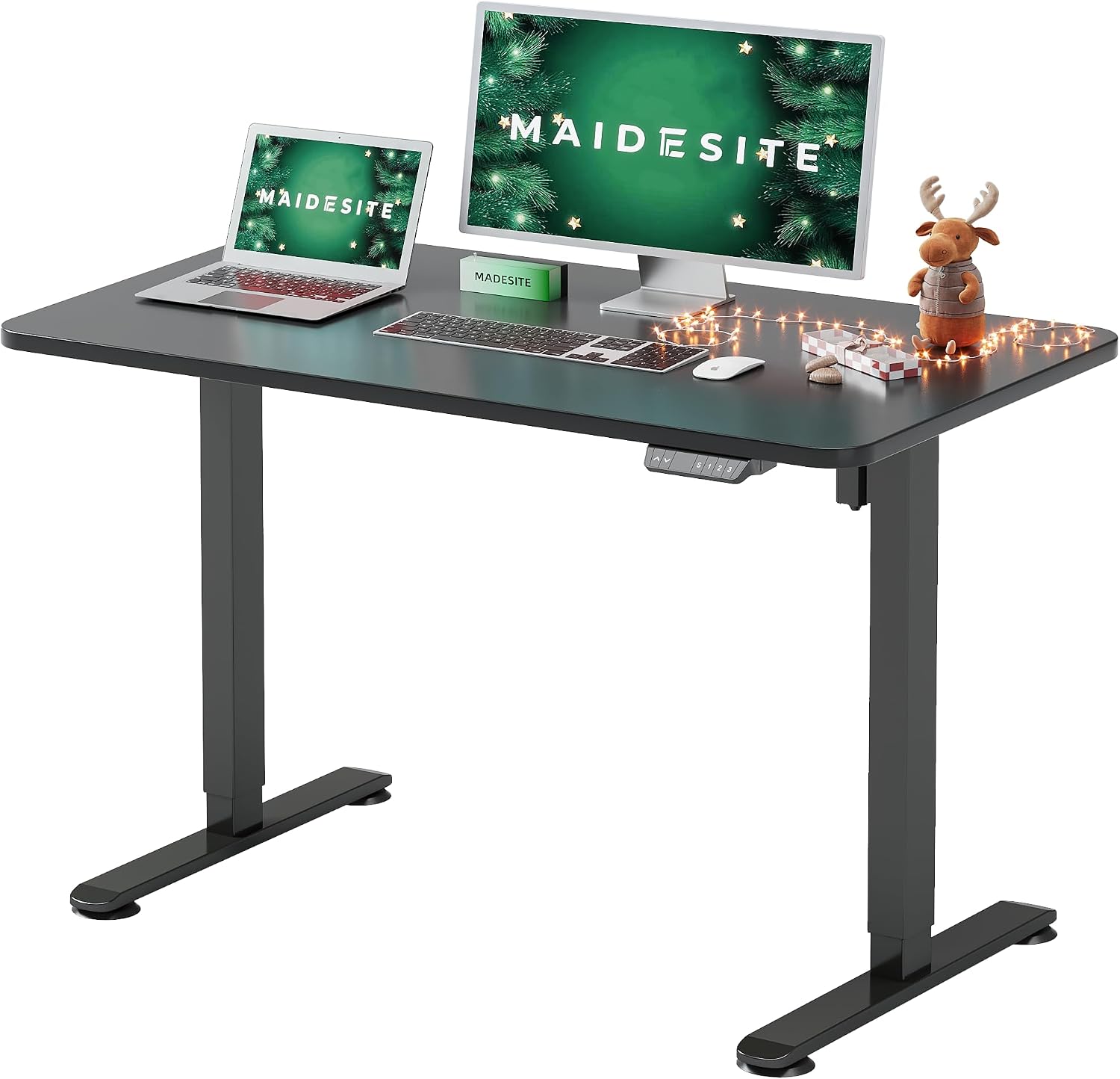 Amazon | Maidesite live Maidesite 電動昇降デスク スタンディングデスク パソコンデスク 100*60cm ...