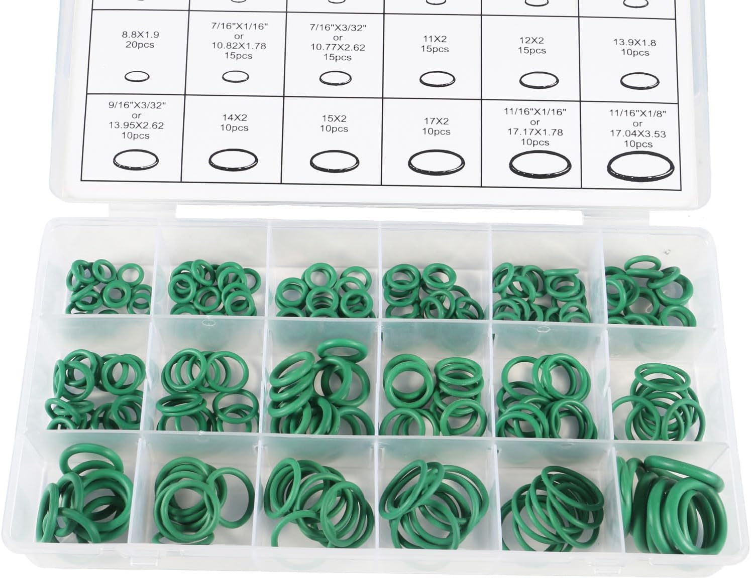 DIANN 270pcs O Ring Kit Rubber 18 Sizes O-Ring Car Auto Vehicle Repair ...