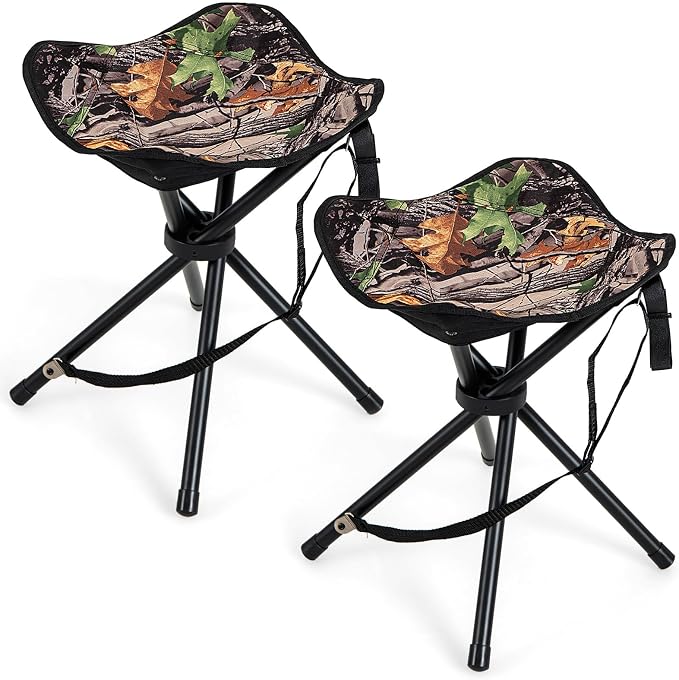 Amazon.com: HAPPYGRILL 2-Pack Folding Hunting Stools, Lightweight ...