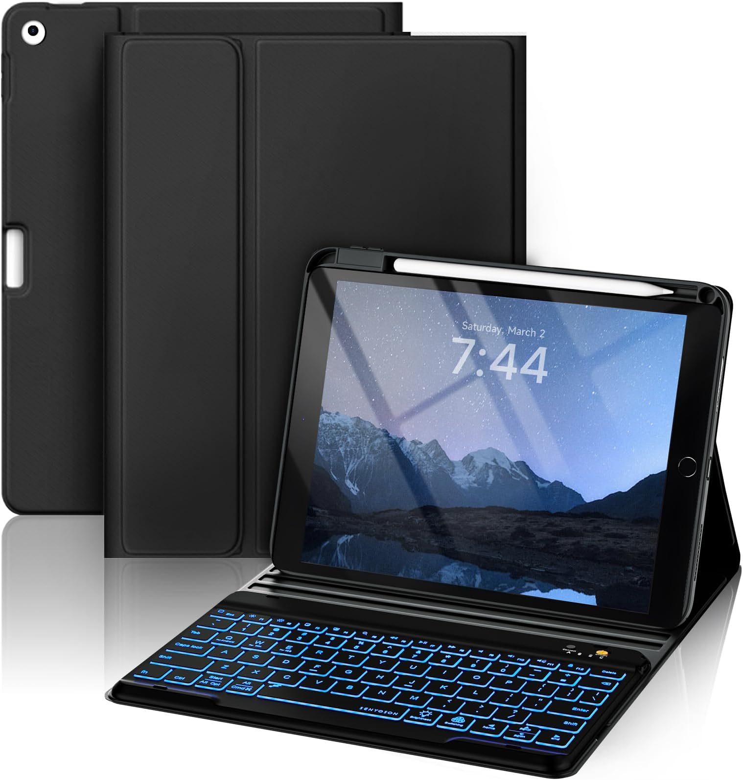 Amazon.com: ZAGG ID8BSF-BB0 Messenger Folio Case and Non-Backlit ...