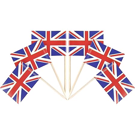 Amazon.com : JAVD CYPS 100 Pcs United Kingdom Flag British Toothpick ...