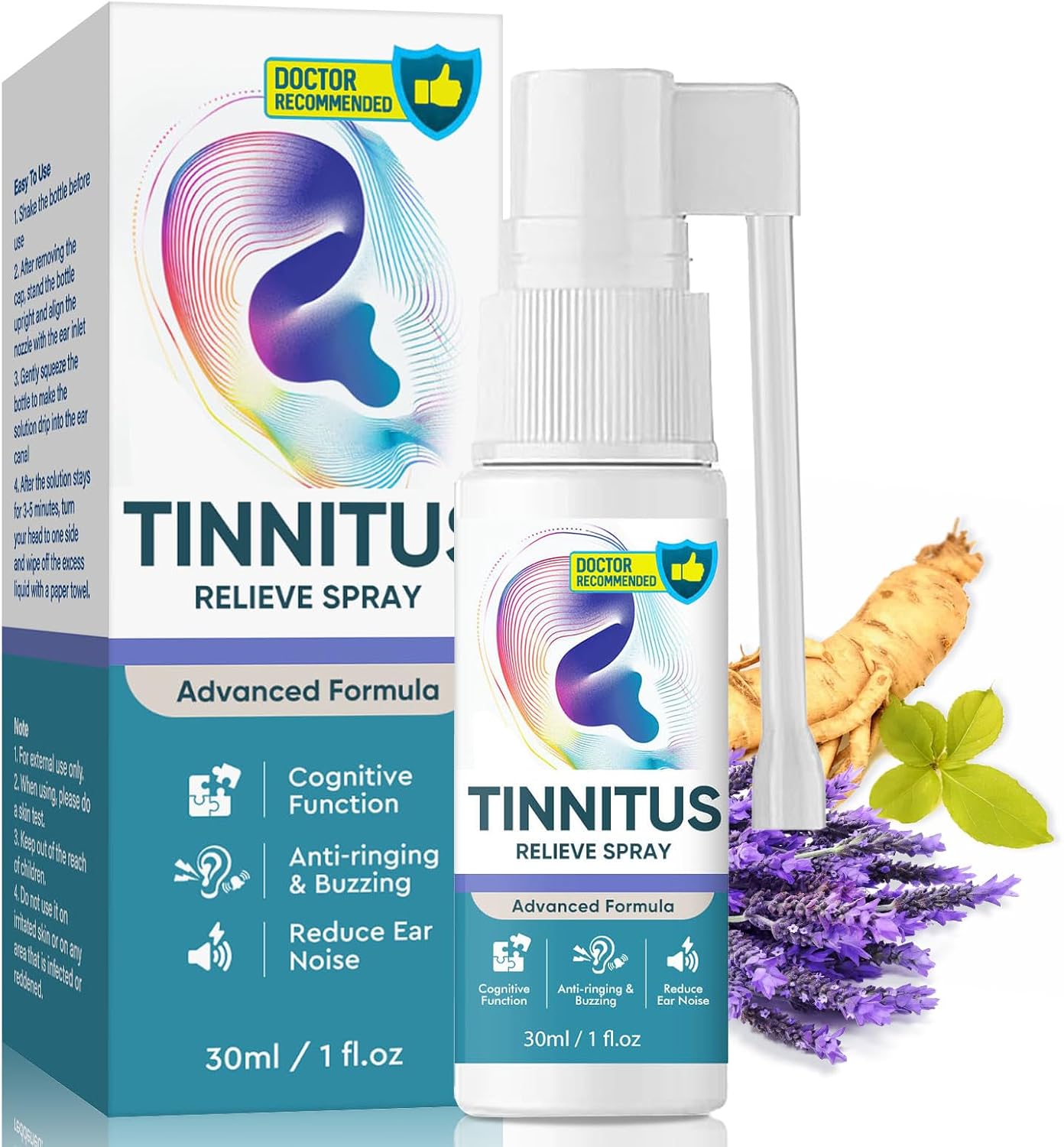 Tinnitus Relief Spray, Tinnitus Relief for Ringing Ears, Natural ...