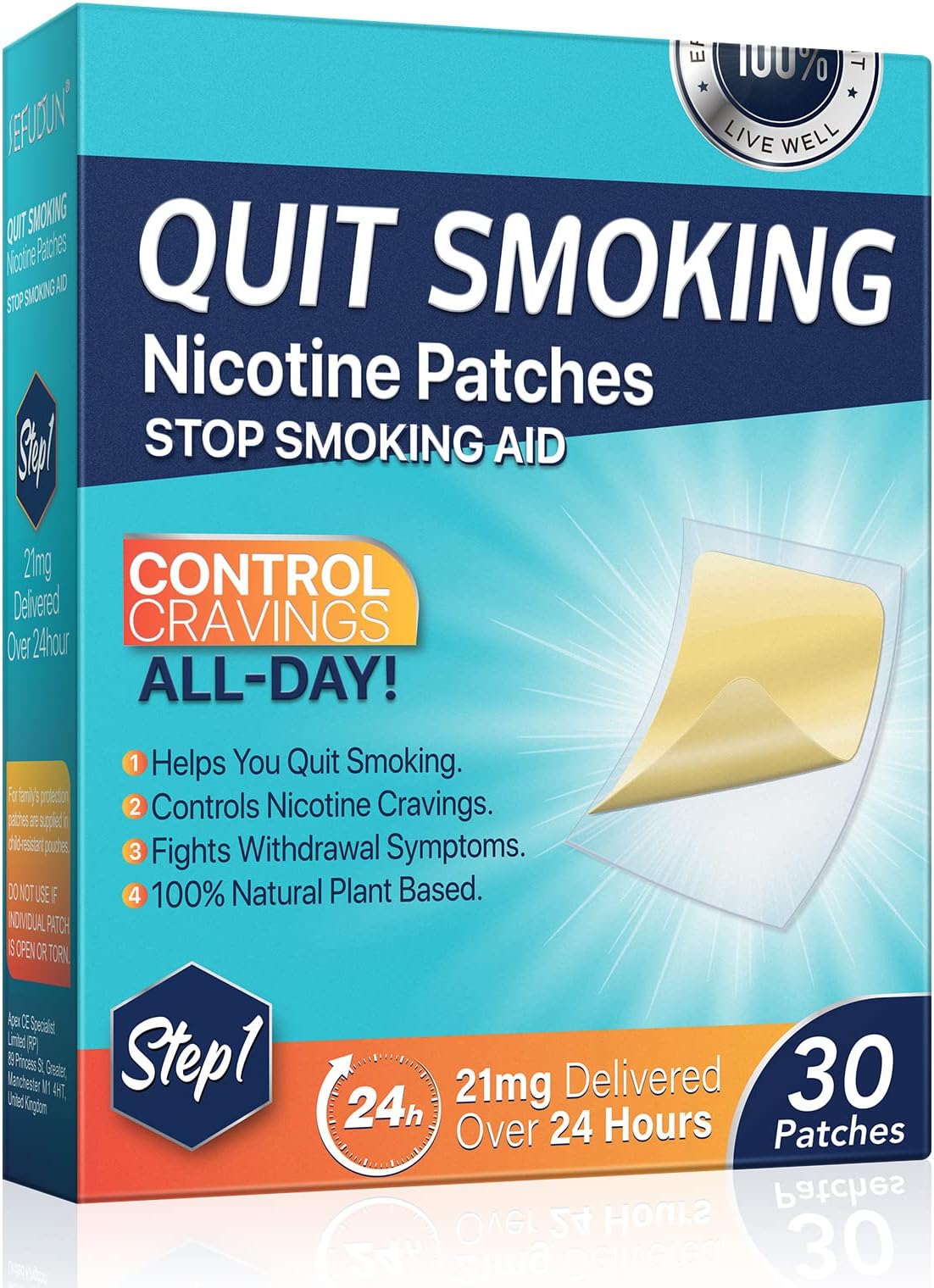 Amazon.com: Fekux Quit Smoking Nicotine Patches Step 1, 21 mg Patches ...