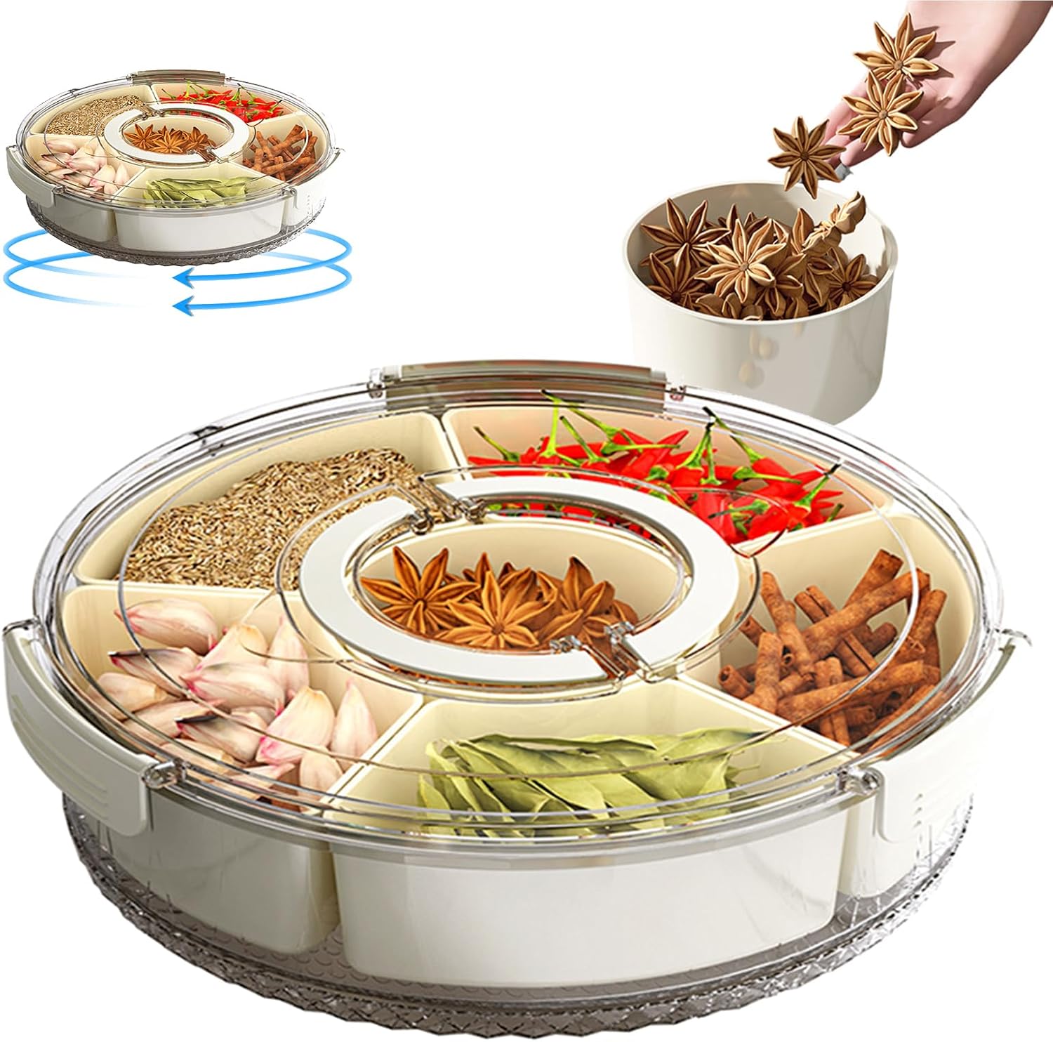 Amazon.com: GSCDJCM 6 Compartments Divided Serving Tray with Lid and ...