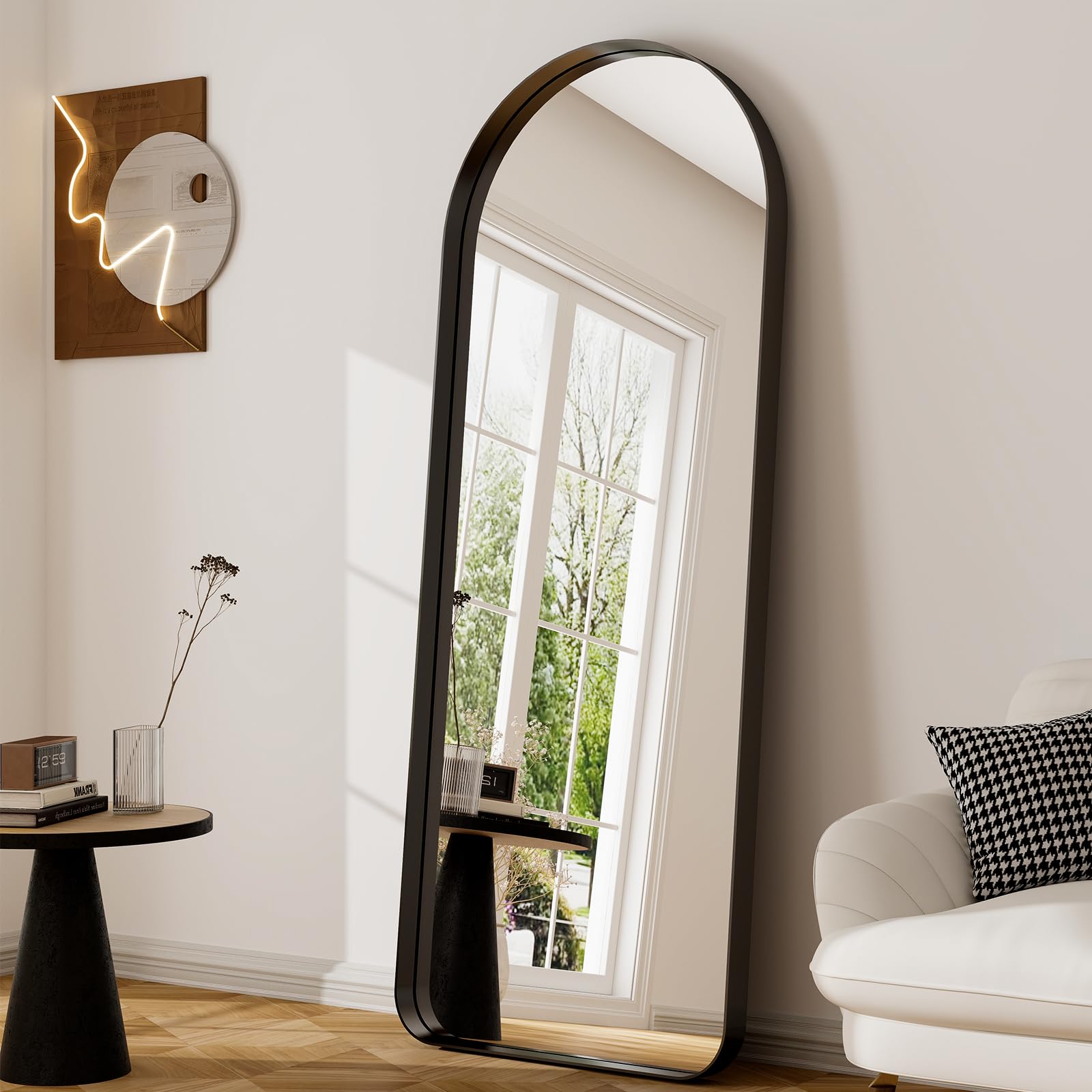 Snapklik.com : GLSLAND 21" X 64" Arched Full Length Mirror - Aluminum ...