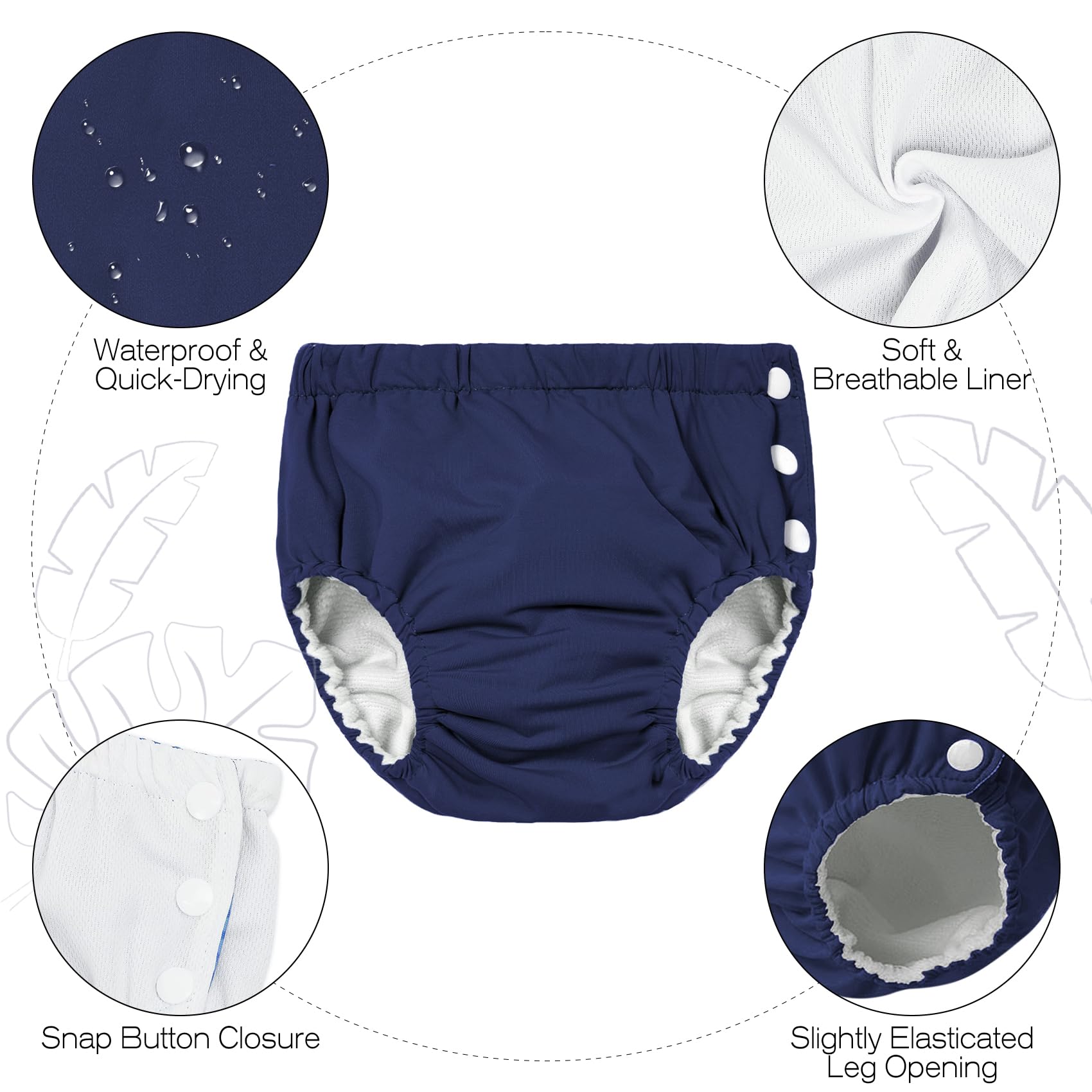 Snapklik.com : Reusable Swim Diapers Washable Baby Swim Diaper Unisex ...