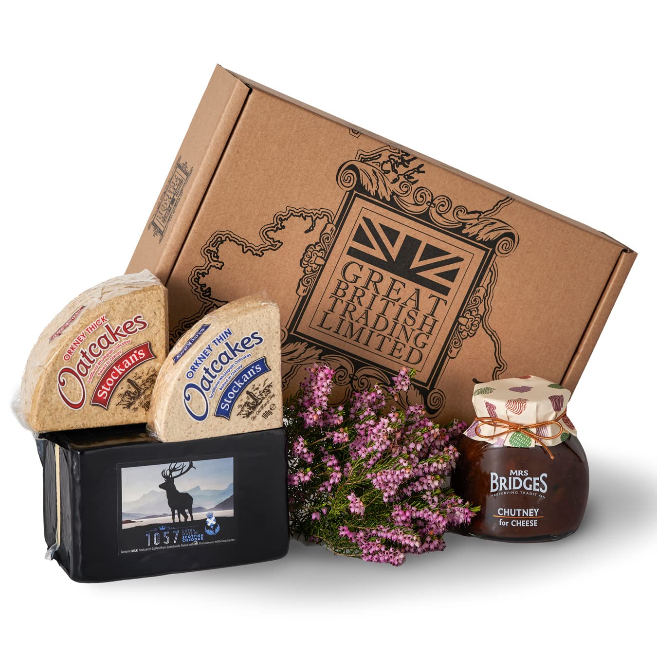 Scottish Cheese Gift Hamper with 1KG 1057 Scottish Cheddar, Chutney and ...