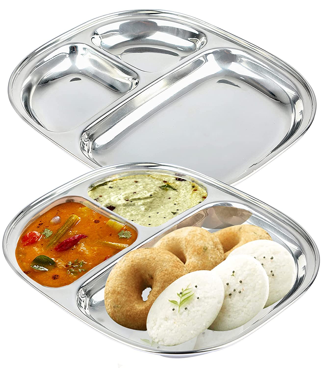 Buy Arctic Enterprises 3In1 Stainless Steel Plates with Compartments ...