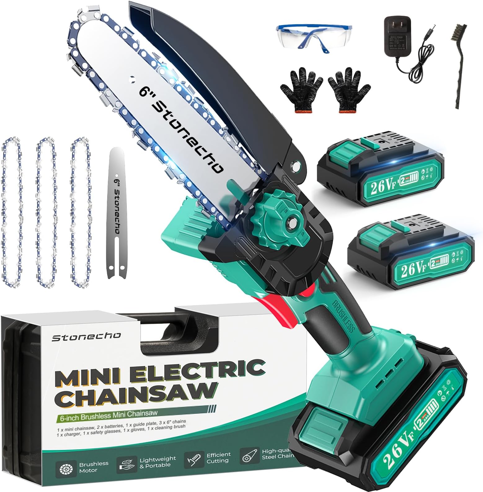 Amazon.com: Mini Chainsaw Cordless 8 inch & 6 inch, 2023 Upgraded ...