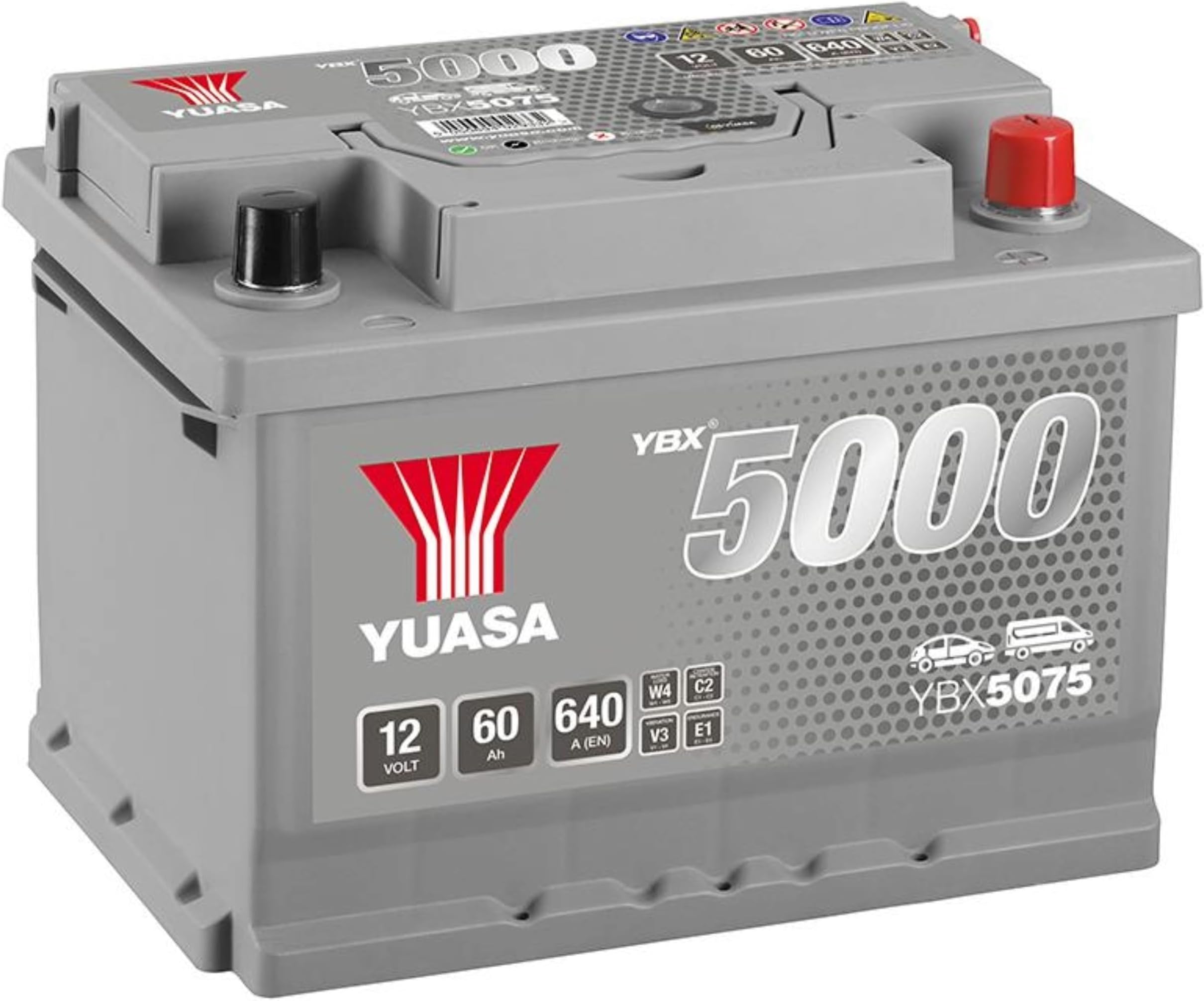 Yuasa YBX5075 12V 60Ah 620CCA Silver Sealed Maintenance Free High ...
