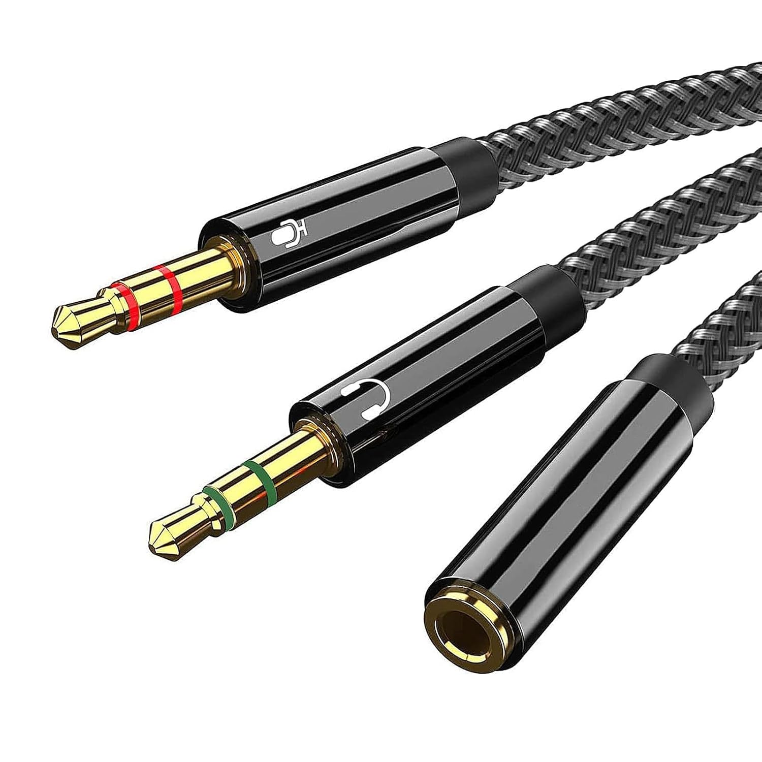 JFGDVW 1 Pcs Headphone Splitter, 3.5mm Headset Audio Splitter, Aux ...