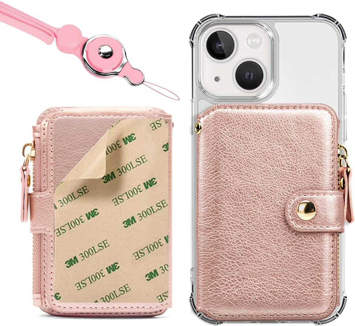 Amazon.com: Phone Card Holder RFID Sleeve, Pu Leather Back Phone Wallet ...