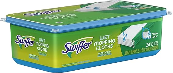 Amazon.com: Swiffer® Disposable Wet Cloths, Pack of 24 Cloths : Health ...