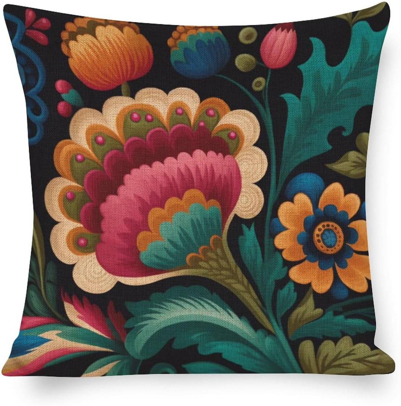 Amazon.com: MaSiledy Decor Pillows Mexican Flowers Pillowcase 18"x18 ...
