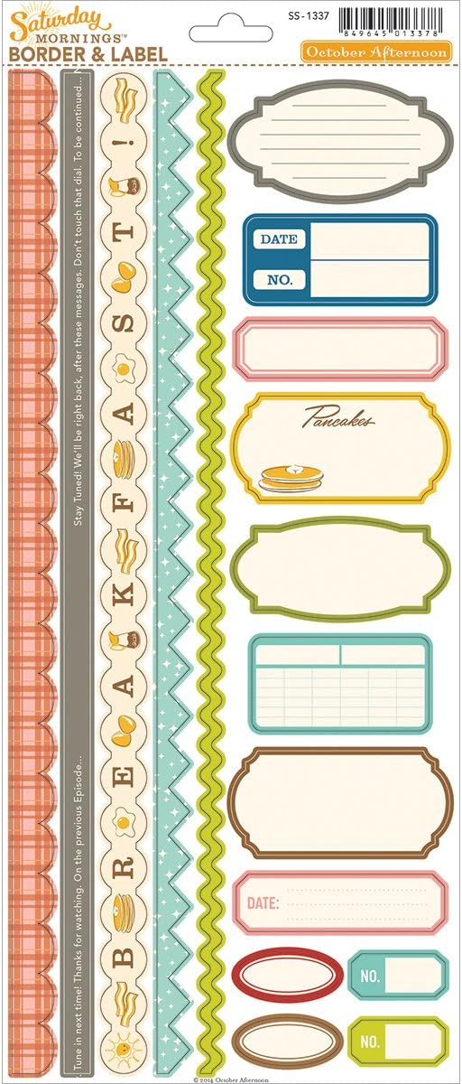 Amazon.com: Saturday Mornings Cardstock Stickers 5.5"X12"-Border ...