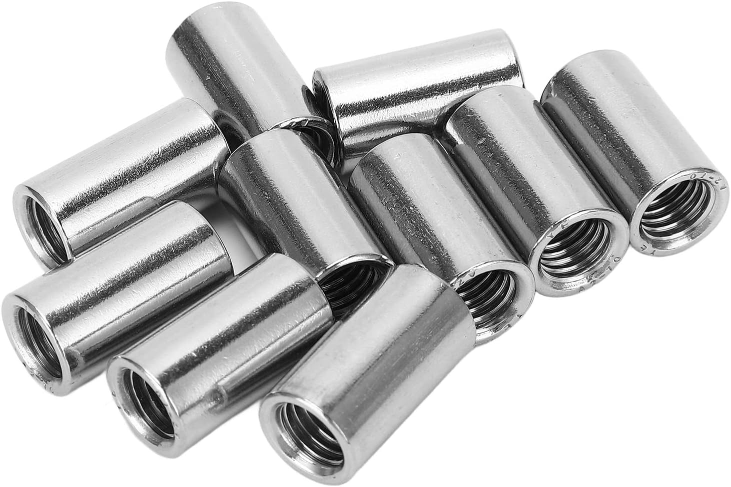 Amazon.com: 10Pcs M10 Thread Round Coupling Nut, Stainless Steel Female ...