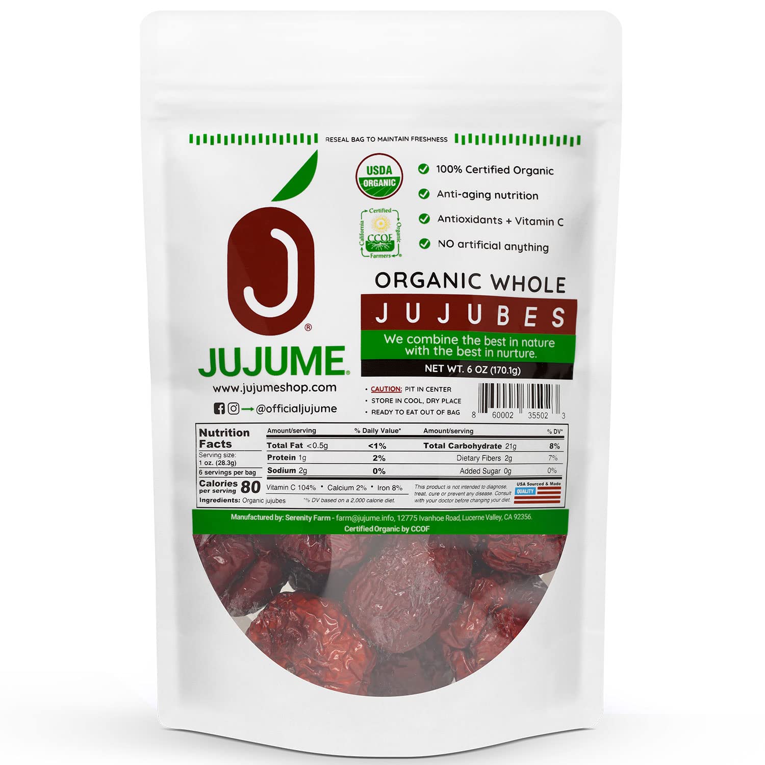 Amazon.com: JUJUME Organic California Grown Jujube Superfood ...
