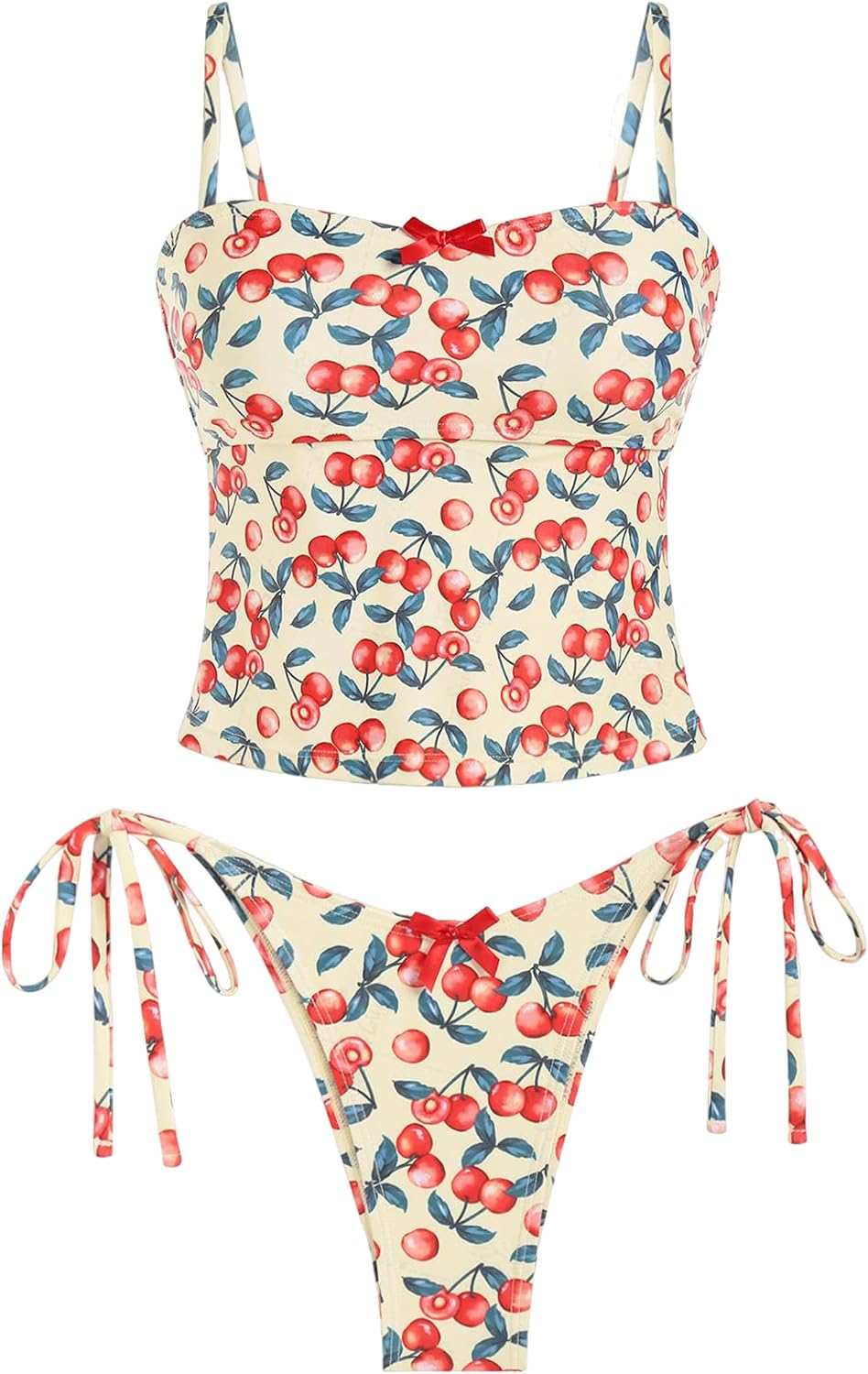 Amazon.com: ZAFUL Tankini Swimsuits for Women Bow Tie Side Bathing ...